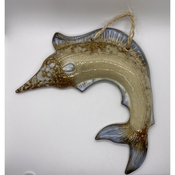 Unmarked | Accents | Drip Glaze Pottery Swordfish Wall Decor Approx 1x ...